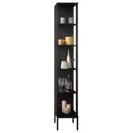 Fif Möbel Vitrine FIF MÖBEL "STEP", schwarz, B:31,5cm H:187,6cm T:32,7cm, Spanplatte, MDF, Metall, Glas, Schränke