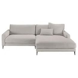 Ecksofa Inosign "Downtown, B/T/H: 272/190/84 cm L-Form" Sofas Gr. B/H/T: 272cm x 84cm x 190cm, Chenille, Recamiere rechts, grau (hellgrau) weicher Sitzkomfort auch in Cord und Bouclé, incl. Zierkissen