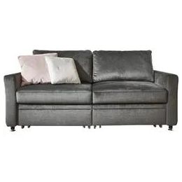 Schlafsofa DIE PLANBAR "MP-PD19021" Sofas Gr. B/H/T: 186cm x 90cm x 100cm, Velours, grau (anthrazit) mit Längsschläferfunktion 80 bzw. 160x210 cm