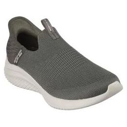 Slip-On Sneaker Skechers "ULTRA FLEX 3.0-COZY STREAK" Gr. 35, grün (olivgrün) Damen Schuhe mit Slip-Ins für einen leichten Einstieg