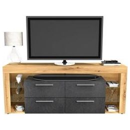 TV-Board FMD "Vibio" Sideboards Gr. B/H/T: 180cm x 72,7cm x 41,3cm, 4 St., schwarz (artisan eiche / matera)