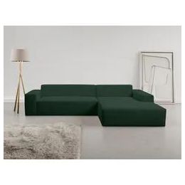 Ecksofa Inosign "Zeus-XL" Sofas Gr. B/H/T: 311cm x 70cm x 210cm, Cord, Ottomane rechts, Ottomane rechts, grün (moosgrün) Curvy Trend Garnitur mit urbaner Optik