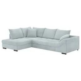 Ecksofa Inosign "Allegro, L-Form" Sofas Gr. B/H/T: 303cm x 86cm x 202cm, Soft clean, Ottomane links, grau (novaclean avanti 3 silver) mit Hochschläfer-Bettauszug, wahlweise Kaltschaum