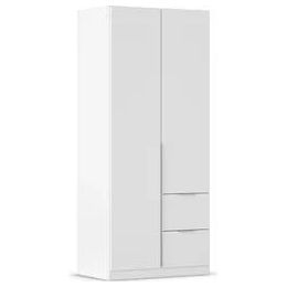 Drehtürenschrank Rauch "Kleiderschrank Schrank Garderobe AGORDO mit Dekor- oder Hochglanzfront" Schränke Gr. B/H/T: 91cm x 210cm x 54cm, 2 St., weiß (alpinweiß) mit Außenschubkästen, in 6 Breiten und 2 Höhen MADE IN GERMANY