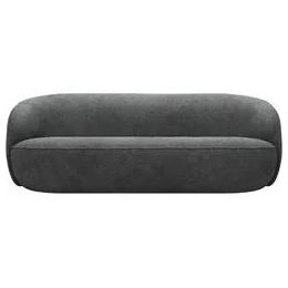 3-Sitzer LeGer Home by Lena Gercke "Effie" Sofas Gr. B/H/T: 215cm x 76cm x 92cm, Bouclé recycelt, grau (anthracite) in einer einzigartigen runden Form, komfortables Sitzen