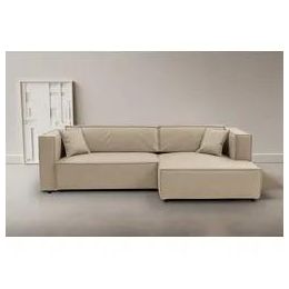 Ecksofa Inosign "Atlanta" Sofas Gr. B/H/T: 280cm x 76cm x 147cm, Kunstleder, Ottomane rechts, Ottomane rechts, beige Design Ecksofa mit hohem Komfort, Schlaffunktion & Bettkasten