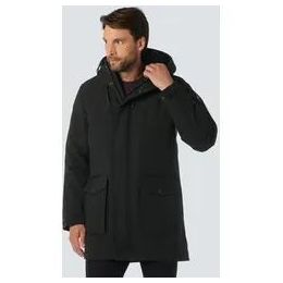 Parka NO EXCESS "NO EXCESS Langer Mantel mit Kapuze" Gr. L, schwarz Herren Jacken