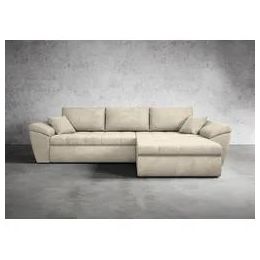 Ecksofa Inosign "Eola" Sofas Gr. B/H/T: 292cm x 88cm x 183cm, Microfaser, Recamiere rechts, beige mit Bettfunktion und Bettkasten