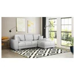 Ecksofa Inosign "Azzuro L-Form" Sofas Gr. B/H/T: 256cm x 90cm x 175cm, Struktur fein, Recamiere rechts, grau (hellgrau) incl. Bettfunktion und Bettkasten