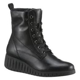 Schnürboots Marco Tozzi "CERASO" Gr. 40, schwarz Damen Schuhe Keilabsatz, Schnürstiefelette in bequemer Schuhweite