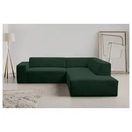 Ecksofa Inosign "Zeus-M" Sofas Gr. B/H/T: 251cm x 70cm x 262cm, Cord, Recamiere rechts, Recamiere rechts, grün (moosgrün) Curvy Trend Garnitur mit urbaner Optik