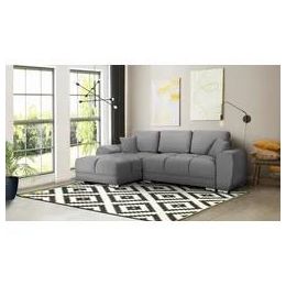 Ecksofa Inosign "Azzuro L-Form" Sofas Gr. B/H/T: 256cm x 90cm x 175cm, Samtoptik, Recamiere links, grau (hellgrau) incl. Bettfunktion und Bettkasten