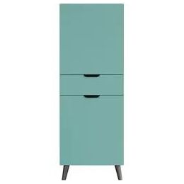 Highboard Andas "Mikkeline" Sideboards Gr. B/H/T: 49cm x 140cm x 37cm,, blau (dusk blue melamin) Stauraumschrank, B H: ca. 49 140 cm