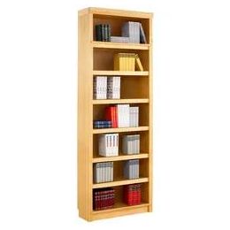 Bücherregal Home Affaire "Soeren" Regale Gr. H/T: 220 cm x 29 cm, 7 St., beige (gelaugt, geölt) in 2 Höhen und Tiefen, mit viel Stauraum