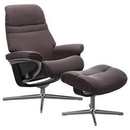 Relaxsessel stressless "Sunrise" Sessel Gr. Material Bezug, Material Gestell, Ausführung / Funktion, Maße B/H/T, rot (bordeaux) mit Cross Base, Größe S, M & L, Holzakzent Schwarz