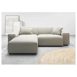 Ecksofa Andas "Glimminge L-Form auch in Breitcord, Feincord + Easy care-Bezug" Sofas Gr. B/H/T: 234cm x 71cm x 191cm, Easy care, Ottomane links, grau (hellgrau) Breite 234, Zierkissen