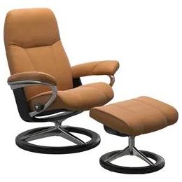 Relaxsessel stressless "Consul" Sessel Gr. Material Bezug, Material Gestell, Ausführung / Funktion, Maße B/H/T, braun (new caramel) mit Signature Base, Größe S, Gestell Schwarz