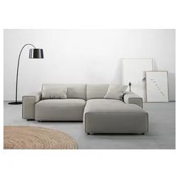 Ecksofa Andas "Glimminge L-Form auch in Breitcord, Feincord + Easy care-Bezug" Sofas Gr. B/H/T: 234cm x 71cm x 191cm, Easy care, Ottomane rechts, grau (hellgrau) Breite 234, Zierkissen