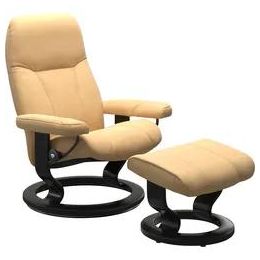 Relaxsessel stressless "Consul" Sessel Gr. Material Bezug, Material Gestell, Ausführung / Funktion, Maße B/H/T, gelb mit Classic Base, Größe S, Gestell Schwarz