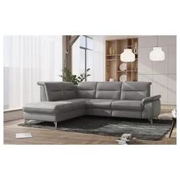 Sit & More Ecksofa SIT & MORE "Astoria L-Form" Sofas Gr. B/H/T: 256cm x 91cm x 225cm, Luxus-Microfaser ALTARA NUBUCK, Ottomane links, mit Kopfteilverstellung-mit Armlehnfunktion-ohne Relaxfunktion motorisch im Sofa 2,5-sitzig, grau (anthrazit) wahlweise mit motorischer Relaxfunktion