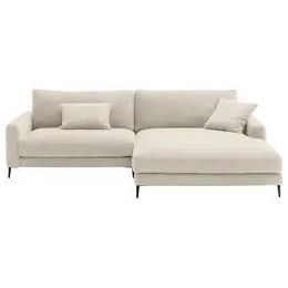 Ecksofa Inosign "Downtown Gemütliches Loungemöbel zum Relaxen L-Form" Sofas Gr. B/H/T: 272cm x 84cm x 170cm, Flachgewebe, Recamiere rechts, beige (nature) weicher Sitzkomfort, BTH: 27217084 cm