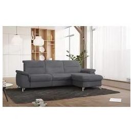 Sit & More Ecksofa SIT & MORE "Astoria L-Form" Sofas Gr. B/H/T: 260cm x 91cm x 175cm, Flachgewebe, Recamiere rechts, mit Kopfteilverstellung-mit Armlehnfunktion-ohne Relaxfunktion motorisch im Sofa 2,5-sitzig-ohne Relaxfunktion motorisch in Recamiere, grau (anthrazit) wahlweise mit motorischer Relaxfunktion