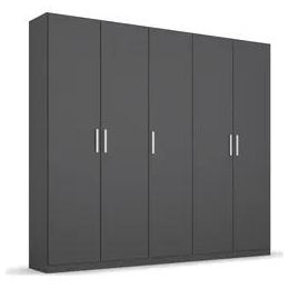 Drehtürenschrank Rauch "Kleiderschrank Schrank Garderobe KOLUNA mit Dekor-Front" Schränke Gr. B/H/T: 226cm x 229cm x 54cm, 5 St., grau (graumetallic) inkl. 2 Innenschubladen sowie extra Einlegeböden MADE IN GERMANY