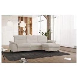 Sit & More Ecksofa SIT & MORE "Astoria L-Form" Sofas Gr. B/H/T: 260cm x 91cm x 175cm, Flachgewebe, Recamiere rechts, mit Kopfteilverstellung-mit Armlehnfunktion-ohne Relaxfunktion motorisch im Sofa 2,5-sitzig-ohne Relaxfunktion motorisch in Recamiere, beige (nature) wahlweise mit motorischer Relaxfunktion