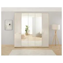 Drehtürenschrank Rauch "Kleiderschrank Schrank Garderobe KOLUNA mit Glastüren und Spiegel" Schränke Gr. B/H/T: 226cm x 229cm x 54cm, 5 St., beige (eiche artisan/glas champagner) inkl. 2 Innenschubladen sowie extra Einlegeböden MADE IN GERMANY