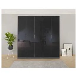 Drehtürenschrank Rauch "Kleiderschrank Schrank Garderobe KOLUNA mit hochwertiger Glasfront" Schränke Gr. B/H/T: 226 cm x 229 cm x 54 cm, 5 St., grau (graumetallic, glas basalt) inkl. 2 Innenschubladen sowie extra Einlegeböden MADE IN GERMANY