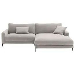 Ecksofa Inosign "Downtown Gemütliches Loungemöbel zum Relaxen L-Form" Sofas Gr. B/H/T: 272cm x 84cm x 170cm, Flachgewebe, Recamiere rechts, weiß (silber) weicher Sitzkomfort, BTH: 27217084 cm