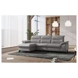 Sit & More Ecksofa SIT & MORE "Astoria L-Form" Sofas Gr. B/H/T: 260cm x 91cm x 175cm, Luxus-Microfaser ALTARA NUBUCK, Recamiere links, ohne Kopfteilverstellung-ohne Armlehnfunktion-ohne Relaxfunktion motorisch im Sofa 2,5-sitzig-ohne Relaxfunktion motorisch in Recamiere, grau wahlweise mit motorischer Relaxfunktion