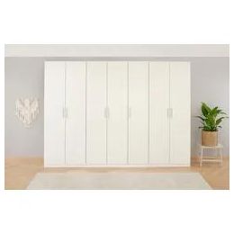 Drehtürenschrank Rauch "Kleiderschrank Schrank Garderobe KOLUNA mit Dekor-Front" Schränke Gr. B/H/T: 315cm x 210cm x 54cm, 7 St., weiß (alpinweiß) inkl. 2 Innenschubladen sowie extra Einlegeböden MADE IN GERMANY