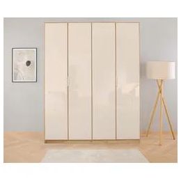 Drehtürenschrank Rauch "Kleiderschrank Schrank Garderobe KOLUNA mit hochwertiger Glasfront" Schränke Gr. B/H/T: 181 cm x 210 cm x 54 cm, 4 St., beige (eiche artisan, glas champagner) inkl. 2 Innenschubladen sowie extra Einlegeböden MADE IN GERMANY