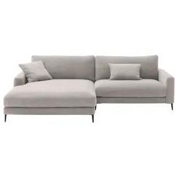 Ecksofa Inosign "Downtown Gemütliches Loungemöbel zum Relaxen L-Form" Sofas Gr. B/H/T: 272cm x 84cm x 170cm, Flachgewebe, Recamiere links, weiß (silber) weicher Sitzkomfort, BTH: 27217084 cm