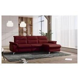 Sit & More Ecksofa SIT & MORE "Astoria L-Form" Sofas Gr. B/H/T: 260cm x 91cm x 175cm, Luxus-Microfaser ALTARA NUBUCK, Recamiere rechts, ohne Kopfteilverstellung-ohne Armlehnfunktion-ohne Relaxfunktion motorisch im Sofa 2,5-sitzig-ohne Relaxfunktion motorisch in Recamiere, rot (bordeaux) wahlweise mit motorischer Relaxfunktion