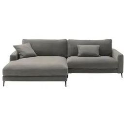 Ecksofa Inosign "Downtown Gemütliches Loungemöbel zum Relaxen L-Form" Sofas Gr. B/H/T: 272cm x 84cm x 170cm, Flachgewebe, Recamiere links, grau (steel) weicher Sitzkomfort, BTH: 27217084 cm