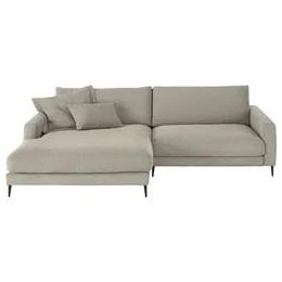 Ecksofa Inosign "Downtown, B/T/H: 272/190/84 cm L-Form" Sofas Gr. B/H/T: 272cm x 84cm x 190cm, Feincord, Recamiere links, beige (sand) weicher Sitzkomfort auch in Cord und Bouclé, incl. Zierkissen