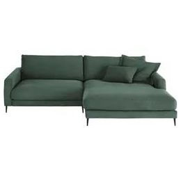 Ecksofa Inosign "Downtown, B/T/H: 272/190/84 cm L-Form" Sofas Gr. B/H/T: 272cm x 84cm x 190cm, Feincord, Recamiere rechts, grün weicher Sitzkomfort auch in Cord und Bouclé, incl. Zierkissen