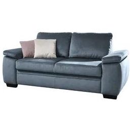 Schlafsofa DIE PLANBAR "MP-PD19021" Sofas Gr. B/H/T: 196cm x 90cm x 100cm, Velours, blau (marine) mit Längsschläferfunktion 140x210 cm