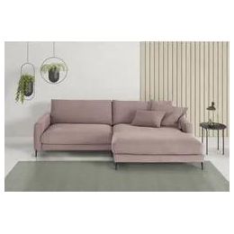 Ecksofa Inosign "Downtown, B/T/H: 272/190/84 cm L-Form" Sofas Gr. B/H/T: 272cm x 84cm x 190cm, Feincord, Recamiere rechts, rosa (altrosa) weicher Sitzkomfort auch in Cord und Bouclé, incl. Zierkissen