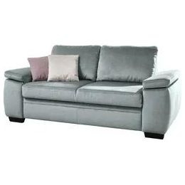 Schlafsofa DIE PLANBAR "MP-PD19021" Sofas Gr. B/H/T: 196cm x 90cm x 100cm, Velours, blau (ice) mit Längsschläferfunktion 140x210 cm