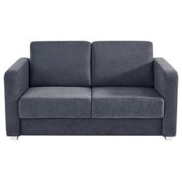 Schlafsofa Inosign "Mia" Sofas Gr. B/H/T: 159cm x 88cm x 87cm, Microfaser, grau (anthrazit)