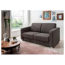 Schlafsofa Inosign "Mia" Sofas Gr. B/H/T: 159cm x 88cm x 87cm, Microfaser, braun (dunkelbraun)