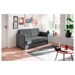 Schlafsofa Inosign "Milano" Sofas Gr. B/H/T: 147cm x 89cm x 87cm, Struktur, 2-Sitzer mit zwei einzeln ausziehbaren Liegefunktionen, grau (anthrazit) zwei einzeln ausziehbare Liegefunktionen