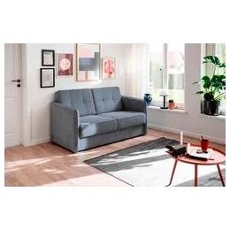 Schlafsofa Inosign "Milano" Sofas Gr. B/H/T: 147cm x 89cm x 87cm, Struktur, 2-Sitzer mit zwei einzeln ausziehbaren Liegefunktionen, blau zwei einzeln ausziehbare Liegefunktionen