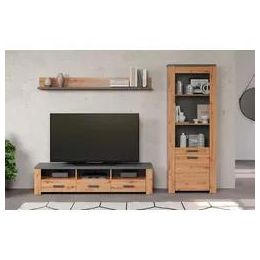 TV-Wand Home Affaire "Ambres" Kastenmöbel-Sets Gr. B/H/T: 268cm x 199cm x 50cm, braun (artisan eiche melamin/matera melamin) Kleines, modernes TV-SET, Echtholzoptik, Breite ca. 268 cm, matt