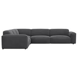 Ecksofa FLEXLUX "Lucera, super bequem durch hochwertigen Sitzaufbau mit Kaltschaum" Sofas Gr. B/H/T: 319cm x 73cm x 285cm, Chenille, Schenkel links, grau (dervit grau) modern & anschmiegsam, L-Form, Designsofa