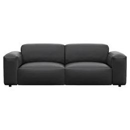 2,5-Sitzer FLEXLUX "Lucera Sofa, super bequem durch hochwertigen Sitzaufbau mit Kaltschaum" Sofas Gr. B/H/T: 219cm x 73cm x 102cm, Echtleder, schwarz (deep schwarz) modern & anschmiegsam, Designsofa