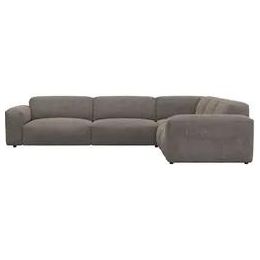 Ecksofa FLEXLUX "Lucera, super bequem durch hochwertigen Sitzaufbau mit Kaltschaum" Sofas Gr. B/H/T: 319cm x 73cm x 285cm, Struktur, Schenkel rechts, braun (taupe brown) modern & anschmiegsam, L-Form, Designsofa